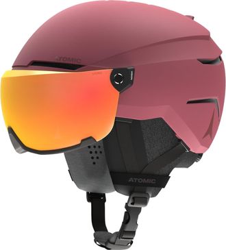 Atomic SAVOR VISOR STEREO Skihelm mit Visier - Maroon - Größe L - Snowboard- & Ski-Helm mit Brille - 360° Fit System & Active Aircon Belüftungssystem - Holo 