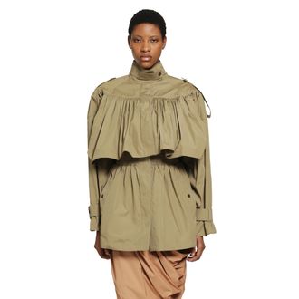 Chlo&eacute; Short Trench Coat in Cotton Poplin