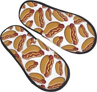 Generic Pantoufles De Voyage Hot Dog Print N&deg; 903 L&eacute;gers Pantoufles Lavables Chaussons DInt&eacute;rieur Pour Camping Invit&eacute; Femmes L