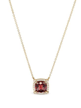 David Yurman collier Ch&acirc;telaine en or 18ct &agrave; pendentif &agrave; ornements - Rouge