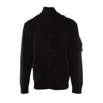 C.P. Company Compact Cotton Full Button Lens Knit - - Knitwear - Herren - Blau - S