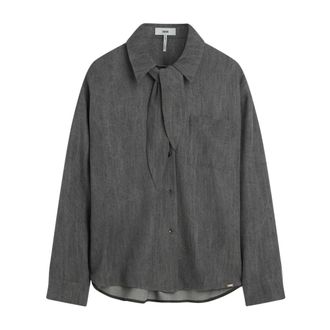 Cinque Cinque - Blouse &agrave; nouer Citaris - Femme - Blouses et Chemises - Gris - Taille: 36 FR