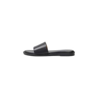 Kazar Schwarze Leder-Zehentrenner mit flacher Sohle - - Shoes - Damen - Schwarzk - 41 EU