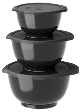 Rosti Mepal Margrethe Schüssel Set, Rührschüssel Set, 6-Teilig mit 3 Rührschüsseln und 3 Deckel, aus Recycelbarem Kunststoff, 0,25 Liter, 0,5 Liter und 0,75 Liter