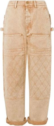 Moschino Femme, Jeans, Beige, Taille: 42 FR Pantalon Drill Teint en Pi&egrave;ce