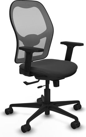 Piqueras y Crespo Grauer B&uuml;rostuhl mit 2D-Armlehnen, h&ouml;henverstellbare Lendenwirbelst&uuml;tze, ausgestattet mit Syncro/Translack und eingespritztem Schaum. Mit Rollen von 6