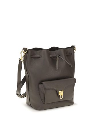 Coccinelle Womens Beat Generation Bucket Bag Fango Calf Leather Bos Taurus