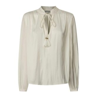 Pepe Jeans London Satinbluse mit Mao-Kragen - - Blouses & Shirts - Damen - Wei&szlig; - M