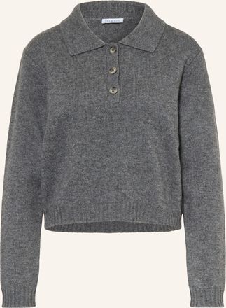 Mrs & Hugs Mrs & Hugs Strick-Poloshirt Mit Cashmere grau