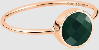 Ginette NY Bague Pixie Mini Ever Disque Agate Verte
