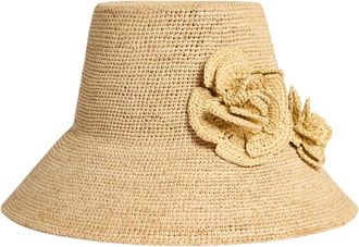 Liviana Conti Femme, Accessoires, Beige, Taille: ONE Size Fedora en crochet de raphia