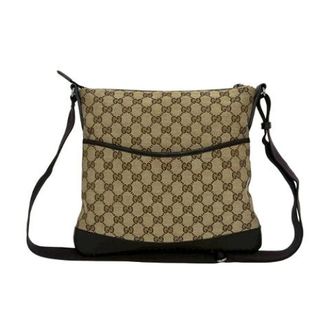 Gucci Sac bandouli&egrave;re en toile et cuir GG Pre-owned - Femme - Pre-owned - Beige - Taille: ONE Size