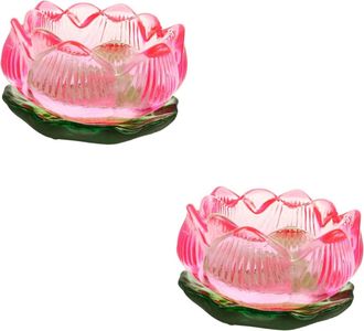 Pretyzoom 2St Glasierte Butterbasis kerzenhalter Home Decoration lotusblüte teelichthalter Lotus Blüte Kerzenleuchter Kerzenkasten Romantische Kerzen Lotus-Orna