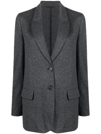 Brunello Cucinelli Einreihiger Kaschmirblazer - Grau