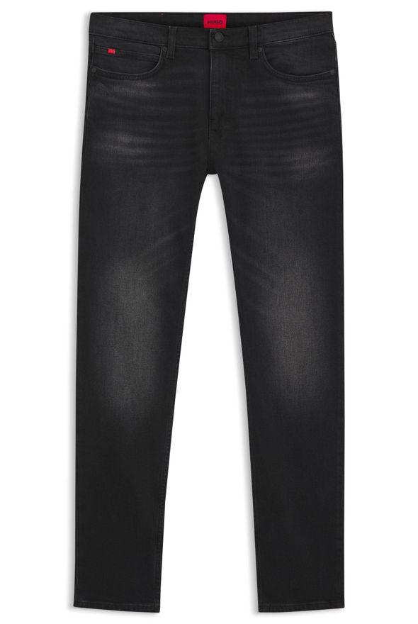 HUGO BOSS Herren 734 Schwarze Extra Slim-Fit Jeans aus Stretch-Denim ...