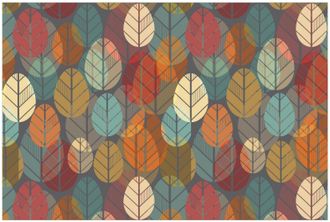 Wallario K&uuml;chenr&uuml;ckwand aus Glas 90 x 60 cm, Motiv: Bunte Bl&auml;tter in Herbstlaune | Spritzschutz abwischbar & pflegeleicht