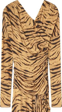 Ganni Zebra Print Viscose Dress - Multicolor