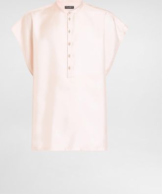 Dolce & Gabbana Hemd Aus Seidenem Twill - Mann Hemden Rosa 38