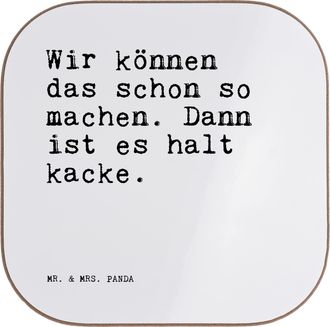 Mr. & Mrs. Panda gl&auml;seruntersetzer Wir k&ouml;nnen das Schon... - Geschenk, Spr&uuml;che, Tassen Untersetzer, B&uuml;ro, Freund, Spruch, Coaster, Party, Chef, Gl&auml;ser, Kollegen, Arbei