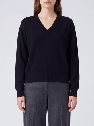 Lanvin Pull en laine vierge &agrave; col V avec &eacute;paules tombantes et fermeture &agrave; nouer