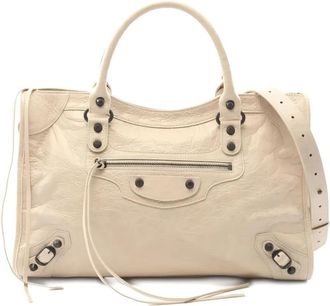 Balenciaga sac à main en cuir médium City - Tons neutres