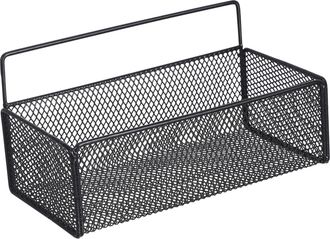 Cabilock Eckregal Wand H?ngender Metall 1 Set Metall Mesh Lagerung K?rbe Wohnheim Zimmer Bett Lagerung Wand- Montiert Rack Bad Halter Multi- Lagerung (Schwarz)