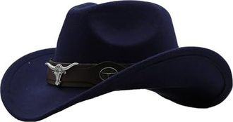 Generic Chapeaux occidentaux pour femmes, chapeau de cowboy tendance pour lhiver, lext&eacute;rieur, cowboy, casquettes de baseball &agrave; paillettes pour adultes, bleu m