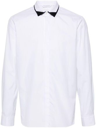Neil Barrett chemise &agrave; col contrastant - Blanc
