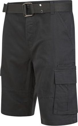 Tokyo Laundry Short cargo en coton pour homme avec ceinture tiss&eacute;e gratuite, Positano - Gris, L