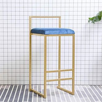 Generic Tabouret de bar en velours avec pieds en m&eacute;tal dor&eacute;, chaise de salle &agrave; manger haute pour cuisine, bistrot, caf&eacute;, pub, assise rembourr&eacute;e &eacute;l&eacute;gante, char
