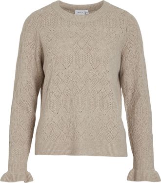 Vila Vijacia O-Neck L/S Flounce Knit Top
