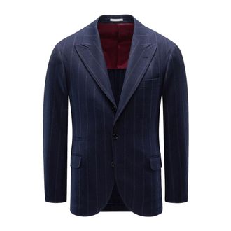 Brunello Cucinelli Wolljacke mit Seide und Kaschmir - - Jackets - Herren - Blau - S