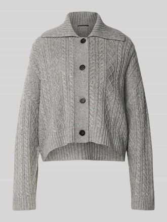 Windsor Strickjacke aus Woll-Yak-Mix mit Zopfmuster