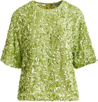 Essentiel Femme, Blouses et Chemises, Vert, Taille: 38 FR Juli Sequin Top