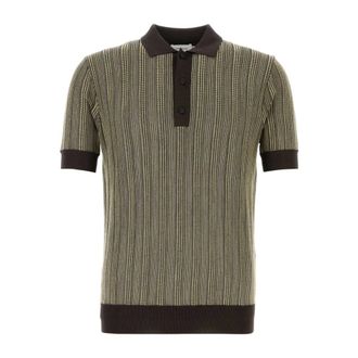 Ferragamo Homme, Tops, Brun, Taille: L Polo en maille stretch de viscose brod&eacute;