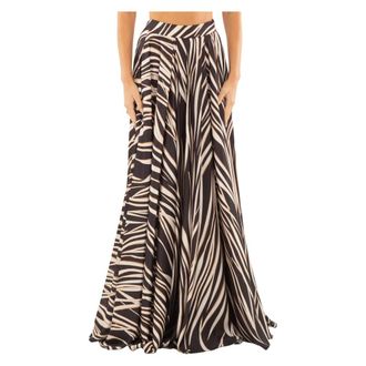 BABYLON Animalier Seitenschlitzrock in Multicolor - - Skirts - Damen - Schwarzk - XS