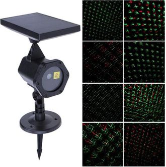 Trade Shop Trade Shop Traesio - Trade Shop - laserprojektor mit solarpanel weihnachtslichtstrahl gr&uuml;n rot