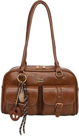 Generic Sac r&eacute;tro &agrave; poign&eacute;e sup&eacute;rieure avec plusieurs poches Vintage Aisselles R&eacute;tro Couleur unie Sac &agrave; main en cuir pour femme Voyage quotidien Travail Shopp