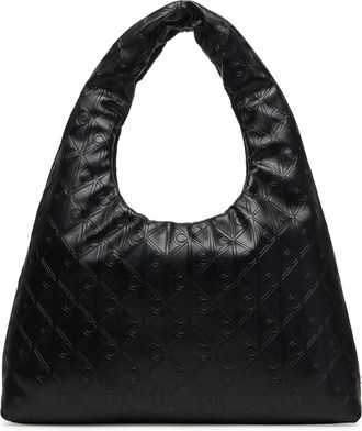Calvin Klein Handtasche Calvin Klein Emblem Aop Puffer Lg Shoulder Ba LV04F3199G Schwarz