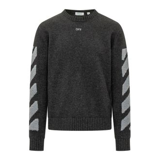 Off-white Diag Fuzzy Crewneck - - Knitwear - Herren - Schwarzk - L