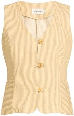Thinking Mu Gilet tailleur cintr&eacute; &agrave; rayures