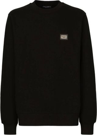 Dolce & Gabbana Homme, Sweatshirts et sweats &agrave; capuche, Noir, Taille: XL Logo Plaque Bomber Jacket