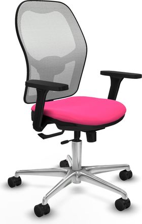 Piqueras y Crespo Schreibtischstuhl in Rosa und Wei&szlig;, mit 3D-Armlehnen, h&ouml;henverstellbare Lendenwirbelst&uuml;tze, ausgestattet mit Syncro/Traslack und injiziertem Schaumsto