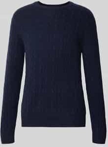 Christian Berg Slim Fit Strickpullover aus reinem Kaschmir mit Zopfmuster