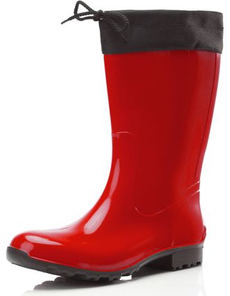 Ladeheid Gummistiefel Damen mit Stulpe Wasserdicht Regenstiefel f&uuml;r Jede Jahreszeit LA-968(Rot/Schwarz, 41 EU)