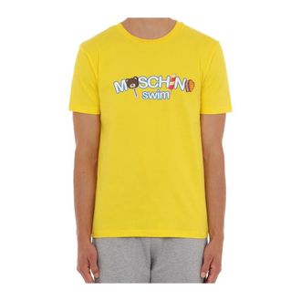Moschino Icecream Logo Baumwoll-T-Shirt - - Tops - Herren - Gelb - L