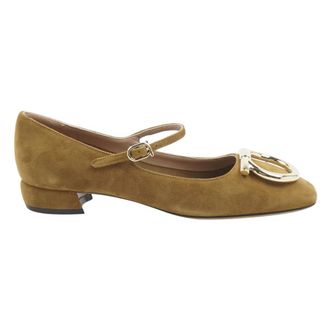 Ferragamo Marry Suede Gancini Ballerina Flats - - Shoes - Damen - Braun - 36 EU