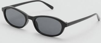 Mango Lunettes de soleil monture semi-transparente noir - Femme - Taille unique - MANGO