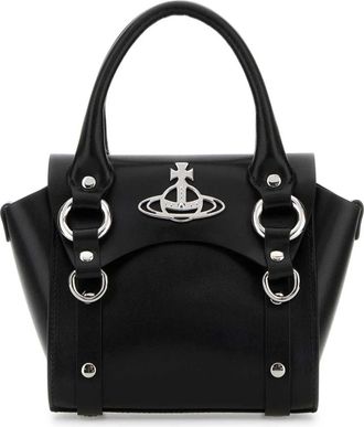 Vivienne Westwood Femme, Sacs, Noir, Taille: ONE Size Sac &agrave; main Mini Betty en cuir noir