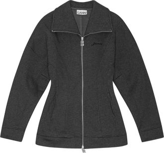 Ganni Sweatshirt mit Reißverschluss - Grau